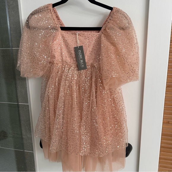 Indie Blue | Dresses | Indie Blue Uma Dress Sequin Pink Tulle | Poshmark